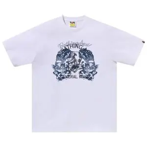 A BATHING APE Japanese Tattoo On General Tee - White