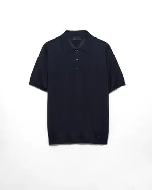 Prada Cashmere And Silk Polo Shirt - Blue