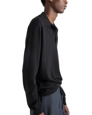 Prada Cashmere And Silk Polo Shirt - Black