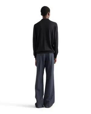Prada Cashmere And Silk Polo Shirt - Black