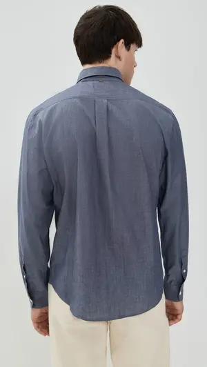 Billy Reid Msl 1-pocket Shirt - Blue