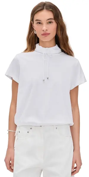 SIMONETT High Neck Drawstring Tee