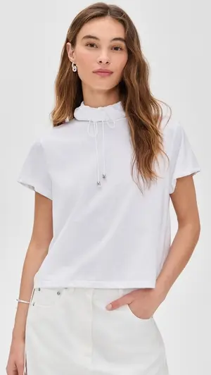 SIMONETT High Neck Drawstring Tee