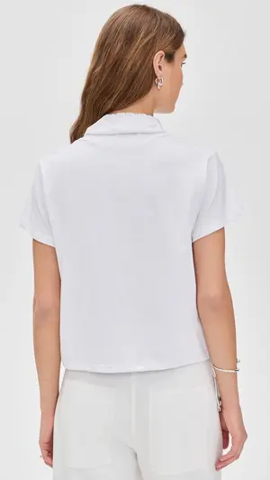 SIMONETT High Neck Drawstring Tee