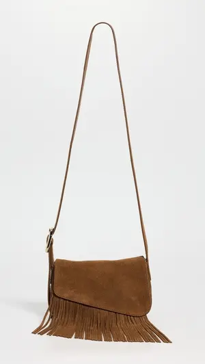 Madewell Soft Grain Flap Crossbody Fringe Bag
