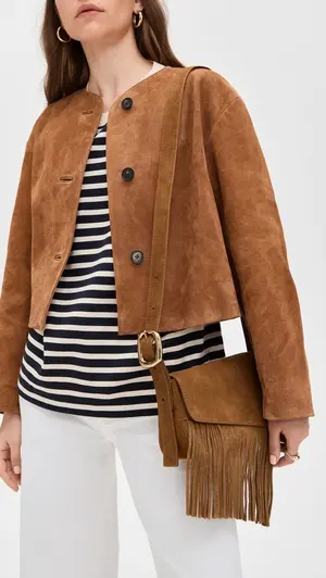 Madewell Soft Grain Flap Crossbody Fringe Bag