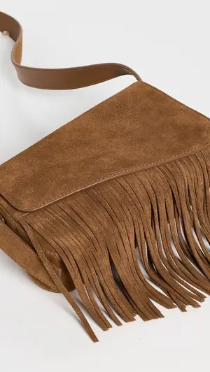 Madewell Soft Grain Flap Crossbody Fringe Bag