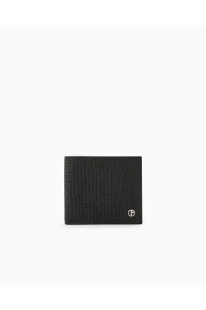 Giorgio Armani Bifold Wallet In Embossed Leather - Black