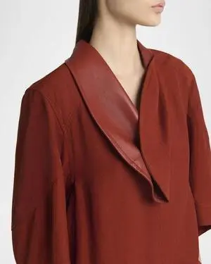 Bottega Veneta Grainy Viscose-linen Cocoon Shirt - Pompie