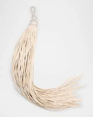 Alexander McQueen Tassel Leather Bag Charm - Ivory/gold
