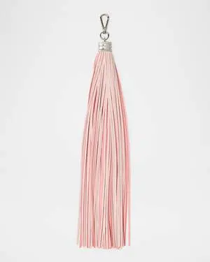 Alexander McQueen Tassel Leather Bag Charm - Rose Silver