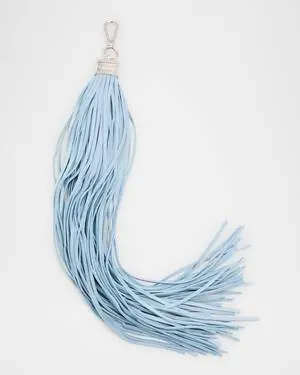 Alexander McQueen Tassel Leather Bag Charm - Sky Blue