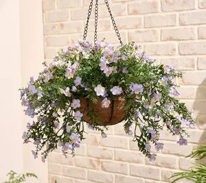 GARDEN REFLECTIONS 18' Faux Bacopa Flower Hanging Basket - One-color