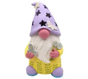 TEMP-TATIONS Outdoors 12' Solar Garden Gnome - One-color