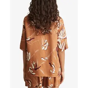 REISS Abstract-print Woven Shirt