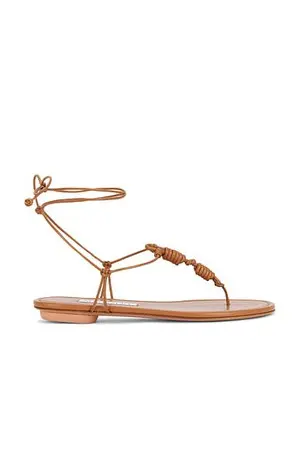 AQUAZZURA Oaxaca Thong Flat Sandal With Ankle Tie