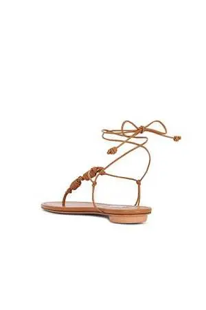 AQUAZZURA Oaxaca Thong Flat Sandal With Ankle Tie