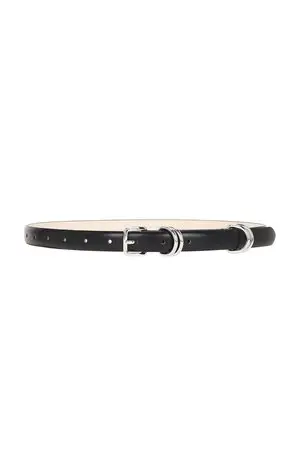 DEHANCHE Constance Leather Belt - Black & Silver