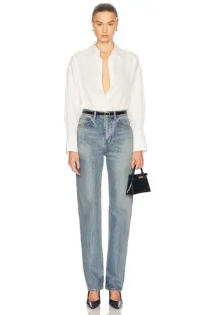 Renggli Rengli Boxy Long Sleeve Button-up Top