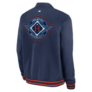 Nike Houston Astros Authentic Collection City Connect Mlb Full-zip Bomber Jacket - Blue