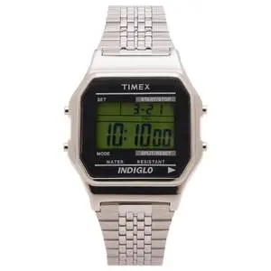 Timex® X T80 Everyday Watch - Silver-tone Case And Bracelet/black Mask