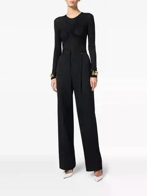 Elisabetta Franchi Pressed-crease Trousers - Black