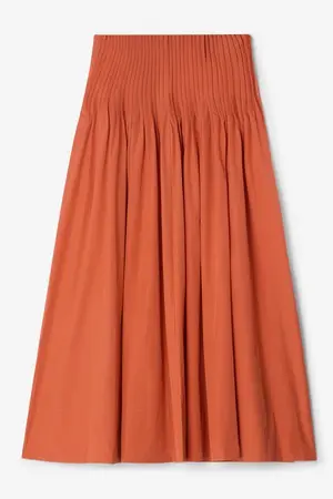 HOUSE OF DAGMAR House Of Dagmar Poplin Maxi Skirt Orange Rust