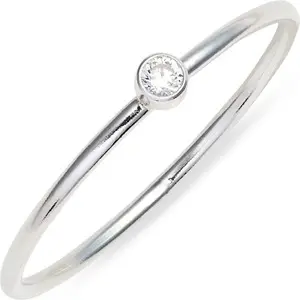 NASHELLE Birthstone Ring - April Sterling Silver