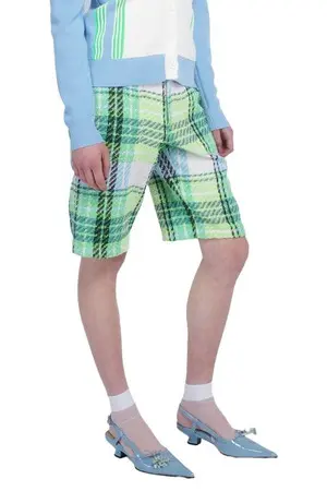 Anna Sui Capri Plaid Bermuda Shorts