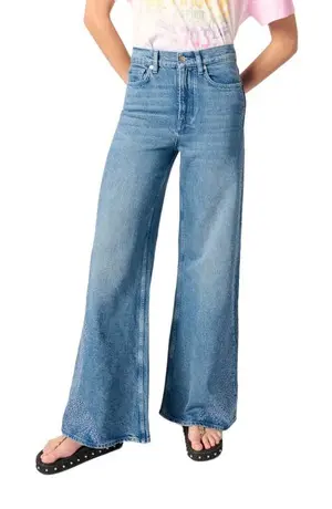 Maje Embroidered Flare Jeans