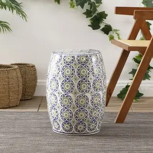 JONATHAN Y Lula 17.25" Suzani Ceramic Garden Stool