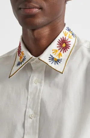 BODE Candyfloss Cotton Button-up Shirt - White Multi