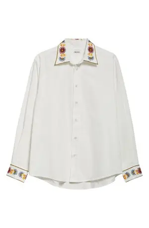 BODE Candyfloss Cotton Button-up Shirt - White Multi