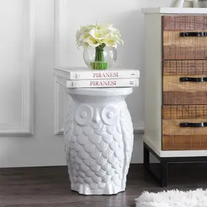 JONATHAN Y Groovy Owl 17.5" Ceramic Garden Stool