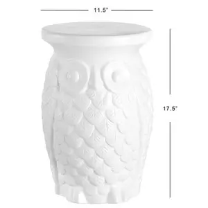 JONATHAN Y Groovy Owl 17.5" Ceramic Garden Stool