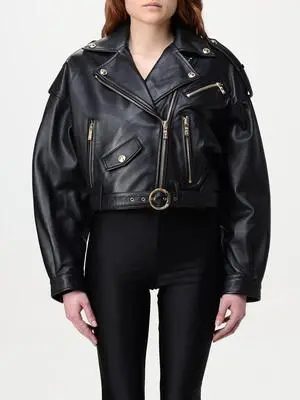 Just Cavalli Leather Biker Jacket - Black