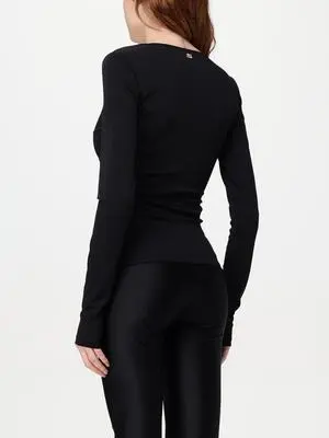 Just Cavalli Ruched V-neck Long Sleeve T-shirt