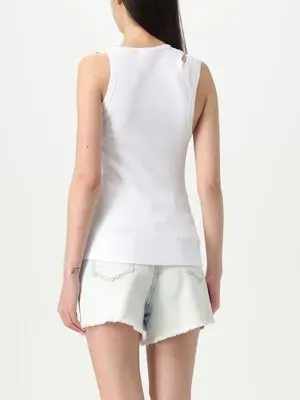 Versace Ribbed Tank Top With Buckle Detail