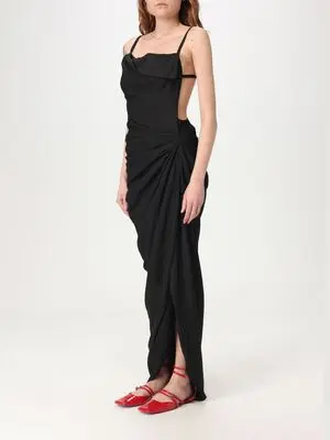 Jacquemus Draped Maxi Dress - Black