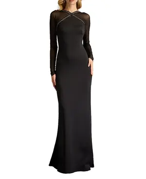 Sheer Long Sleeve Evening Dresses