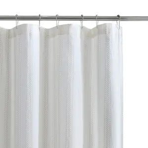 Aqua Printed Pique Shower Curtain Exclusive