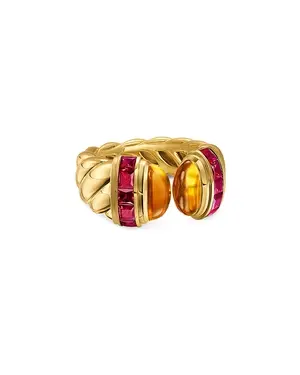 David Yurman Sculpted Cable Cocktail Ring With Gemstones - Gold