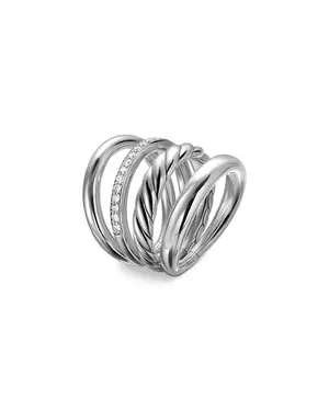 David Yurman Dy Mercer Four Row Diamond Ring