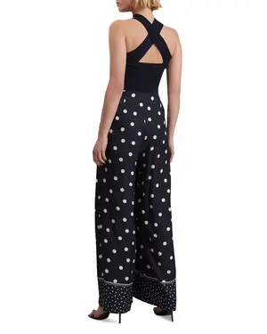 Ted Baker London Carmman Knit Bodice Polka Dot Jumpsuit