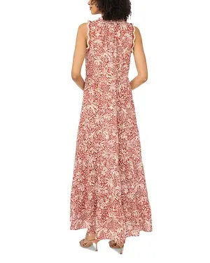Vince Camuto Sleeveless Tiered Maxi Dress With Crochet Lace Trim