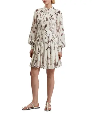 Ted Baker London Elodiza Linen Silk Floral Mini Dress