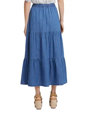 NYDJ Tiered Denim Maxi Skirt