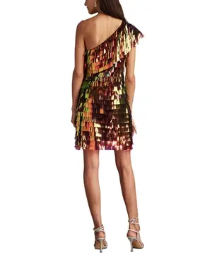 Tadashi Shoji Bina Sequin Fringe Mini Dress