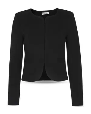 Whistles Collarless Jersey Jacket - Black
