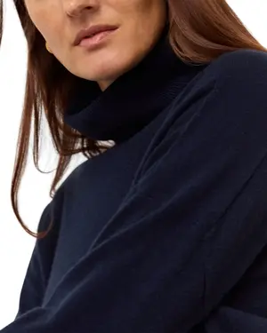 Whistles Cashmere Roll Neck Sweater - Navy